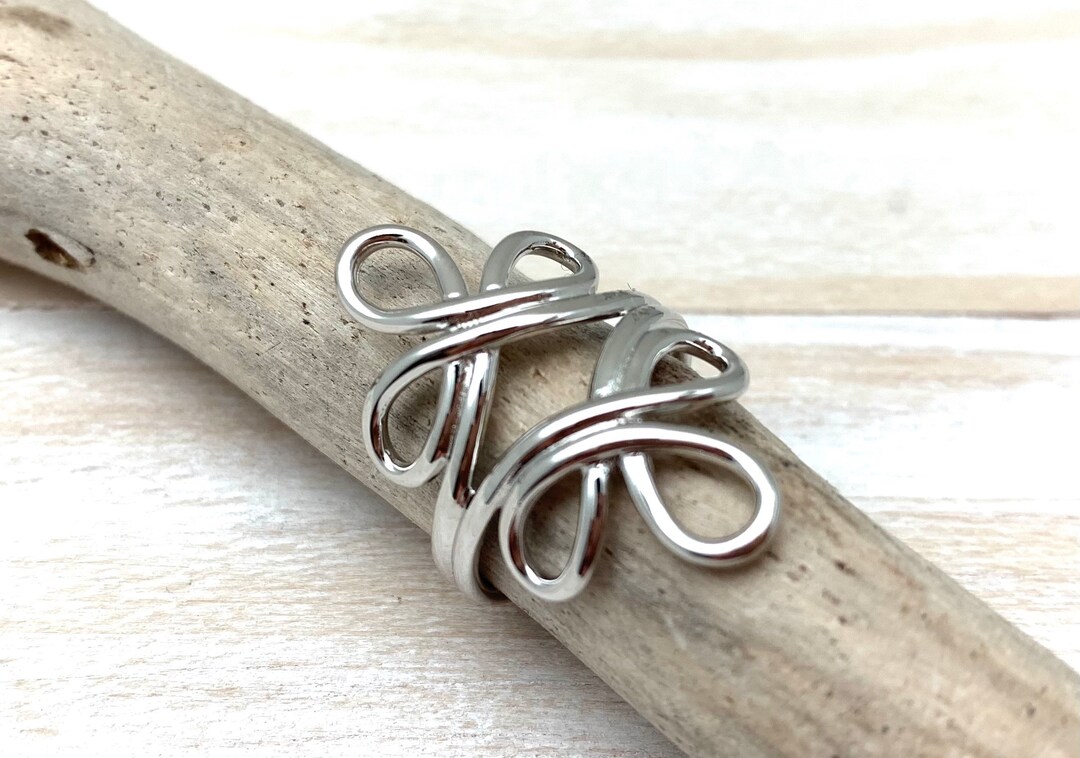 Silver Swirls Statement Ring // Silver Swirl Cage Ring // Wide ...