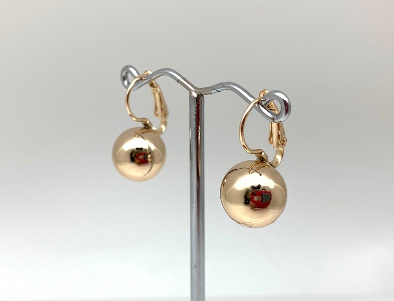Gold Large Ball Drop Earrings 15mm Gold Ball Earrings Best - Etsy