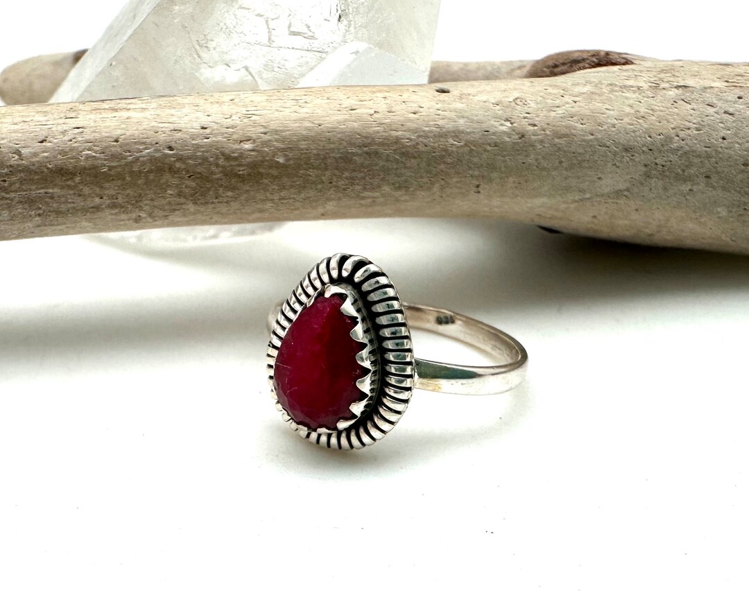 Ruby Silver Ring / Ruby Bali Ring / Natural Ruby / July Birthstone ...