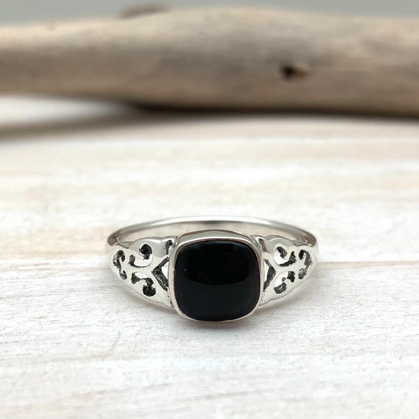 Onyx Ring - Etsy