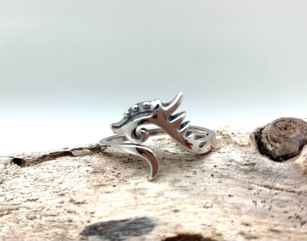 Dragon Silver Ring / Silver Dragon Ring / Abstract Dragon / Small ...