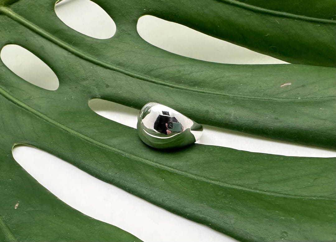 Silver Dome Ring // Puffy Dome Ring // Women's Silver Ring // Domed ...