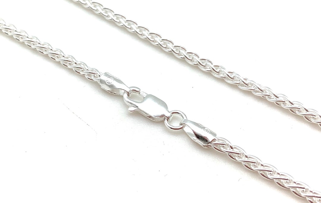 Silver Wheat Chain Medium / Sterling Thick Chain 2.5mm 060 / Men's ...