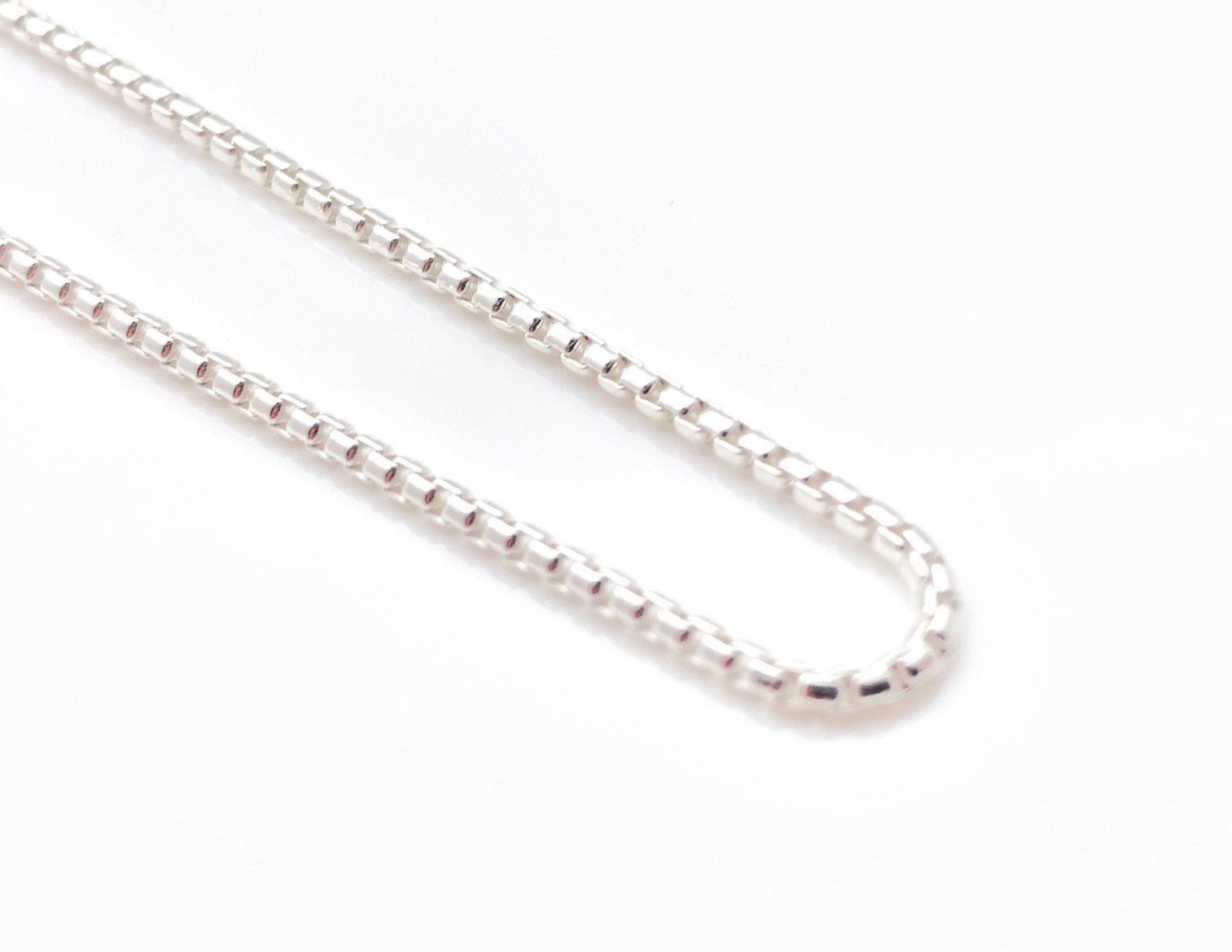 Silver Rounded Box Chain 1.5mm / Best Selling Box Chain / - Etsy