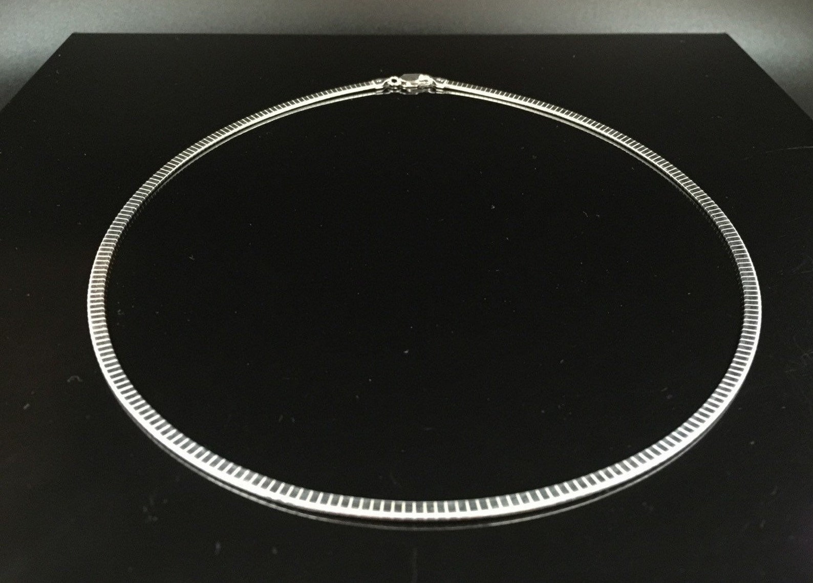 Silver Omega 3mm Necklace / Medium 3mm Flat Sterling Omega / | Etsy