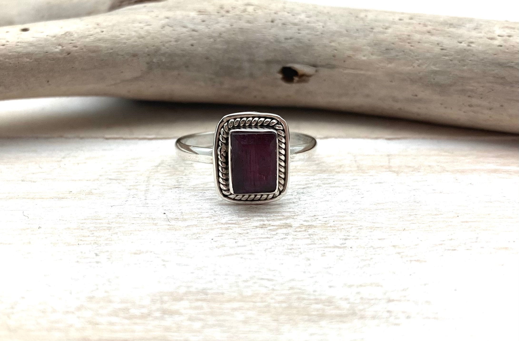 Ruby Silver Ring / Dark Ruby Sterling Ring / Natural Ruby / | Etsy