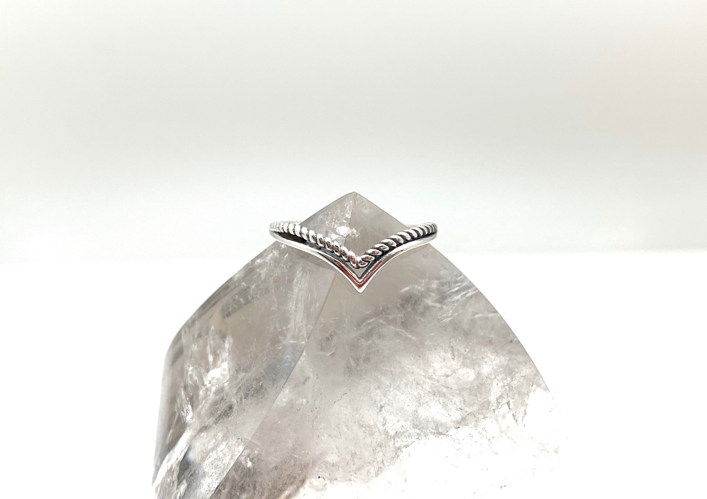 Rope V Silver Ring / V Chevron Sterling Ring / Oxidized / | Etsy