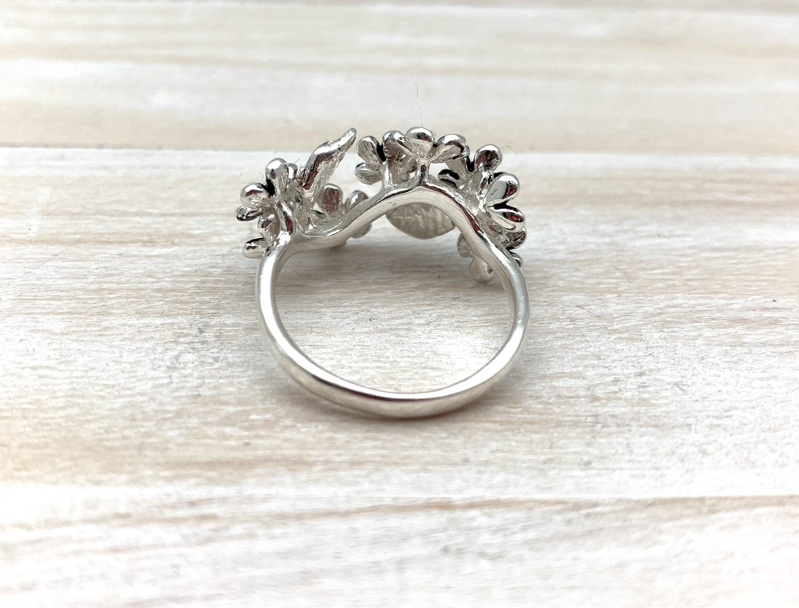 Flower Vine Silver Ring / Flower Leaf 3D Ring / Daisy Silver | Etsy