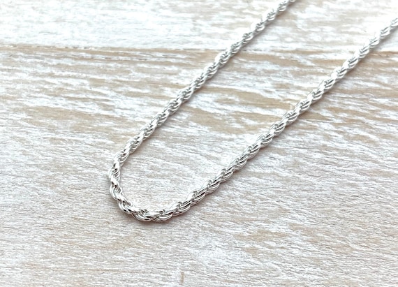 Silver Thin Rope Chain 1.4mm / Silver Rope 030 Pendant Chain / | Etsy