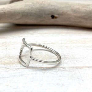 Open Square Silver Ring / Square Silver Ring / Geometric Ring / Square Band / Mod Midcentury ...
