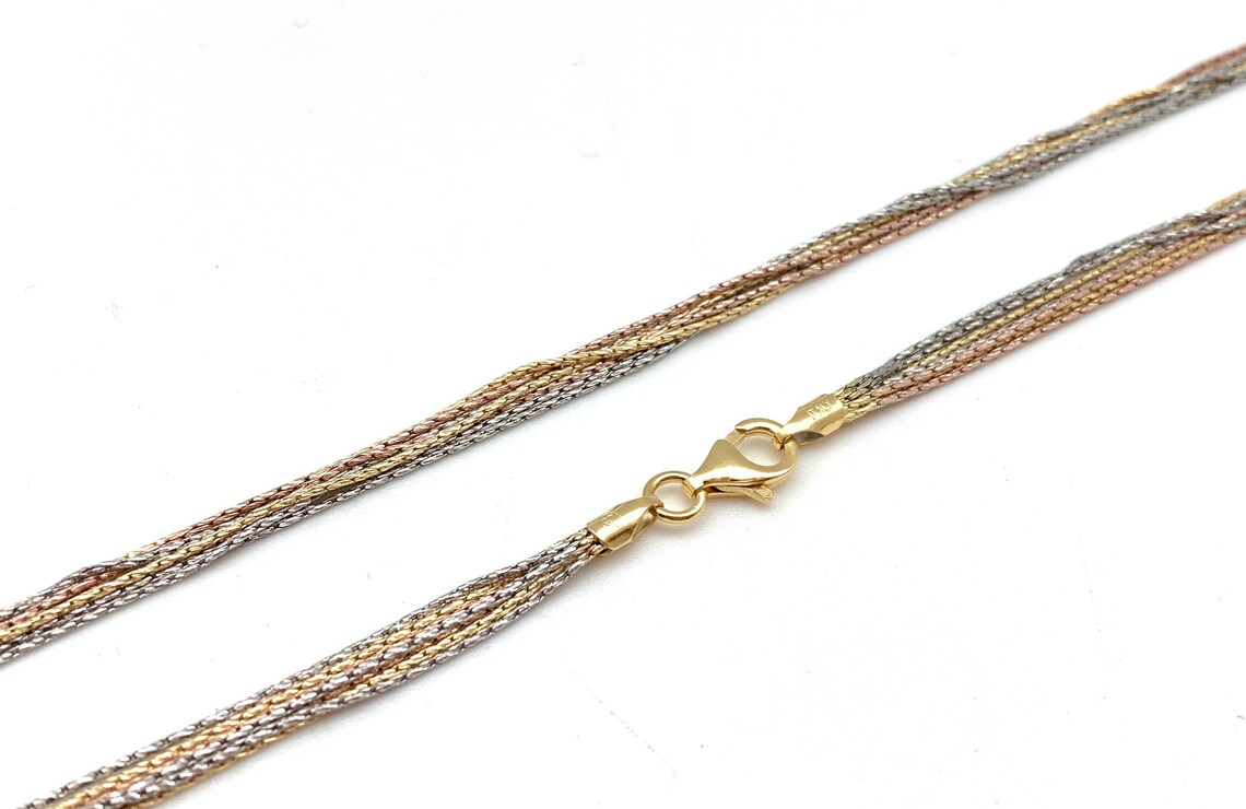 Mix Metal Multi Strand Chain 17 Inches / Gold Silver Rose - Etsy