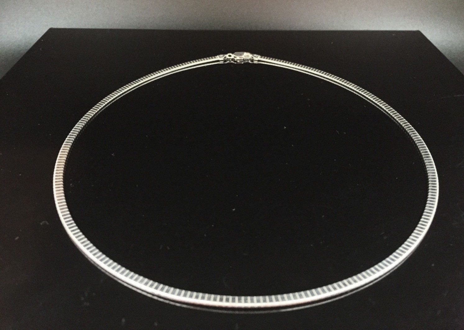 Silver Omega 3mm Necklace / Medium 3mm Flat Sterling Omega / - Etsy