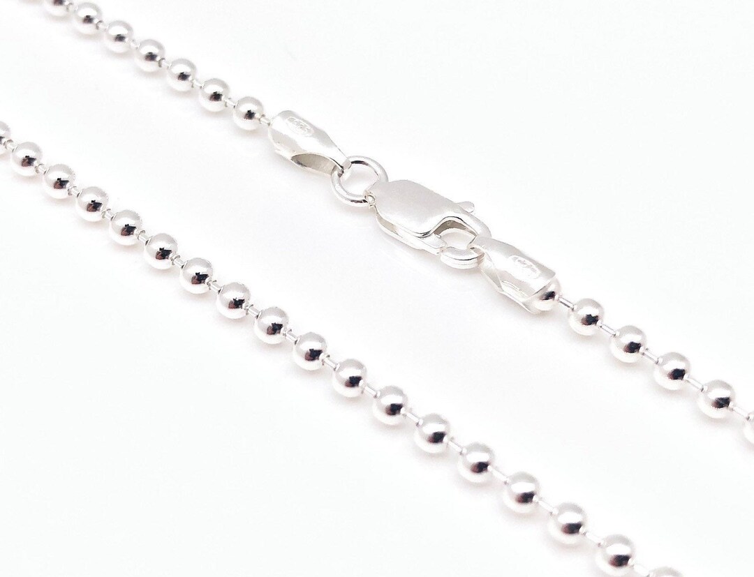 Silver Bead Chain 2.5 Mm / Sterling Ball Chain / Sterling Silver 925 ...