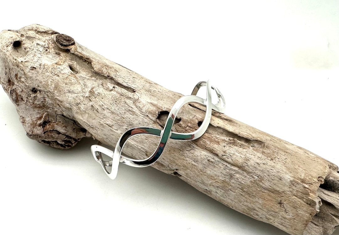 Silver Infinity Cuff 7-8 / Infinity Cuff Bracelet / Silver Eternity ...