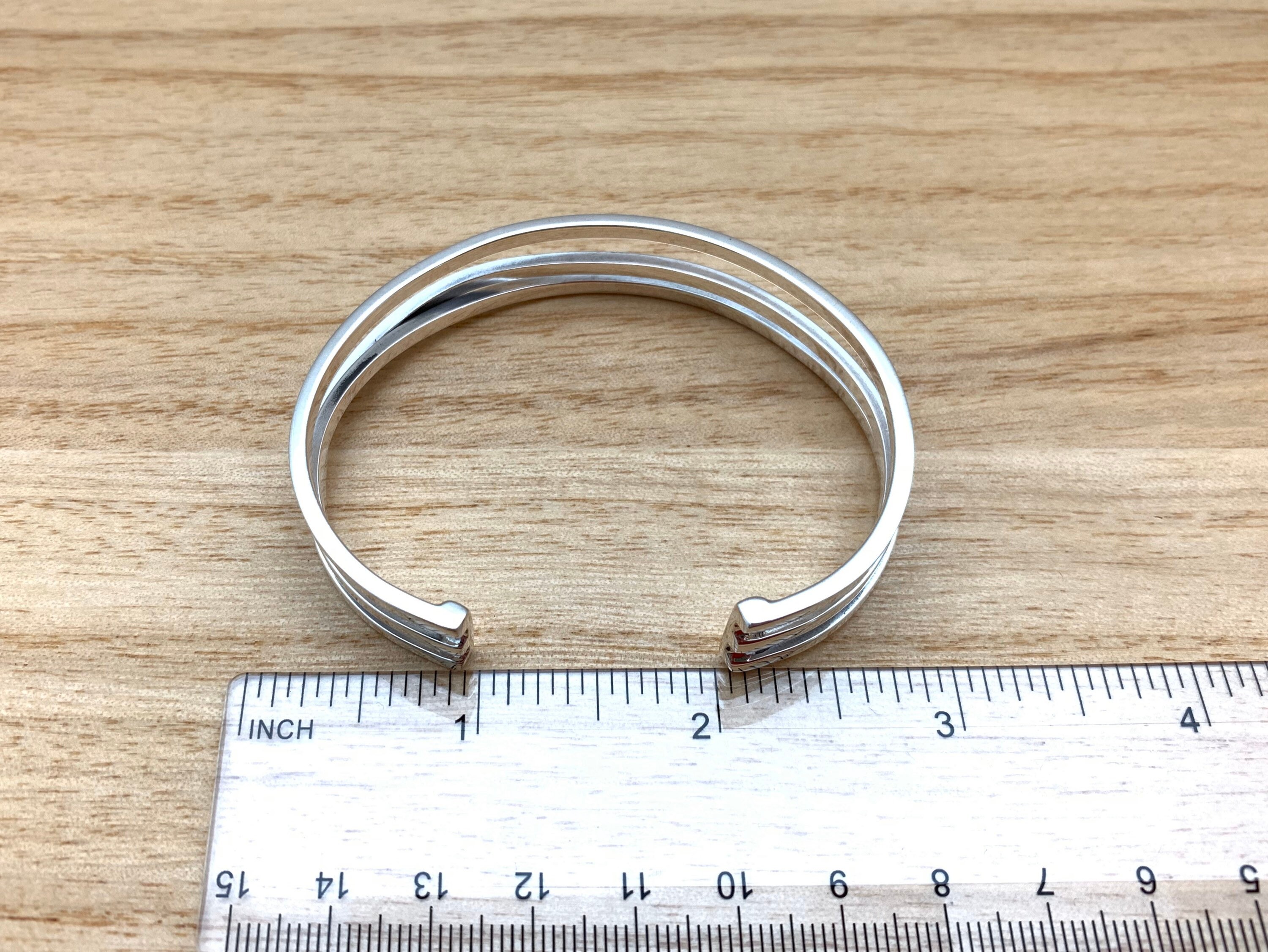 Modern Silver Cuff / Multi Band Cuff / Stripe Silver Bangle / - Etsy UK