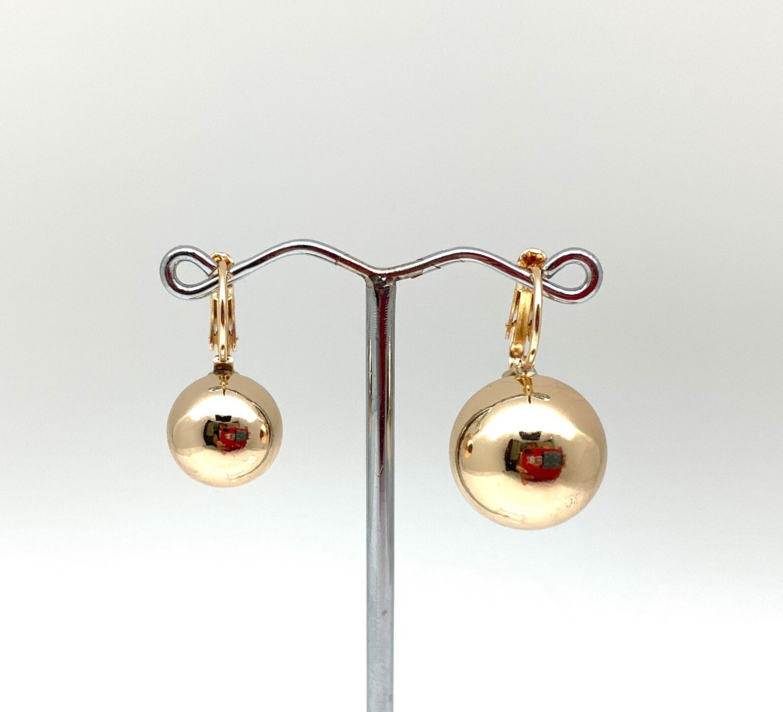 Gold Large Ball Drop Earrings 15mm Gold Ball Earrings Best - Etsy