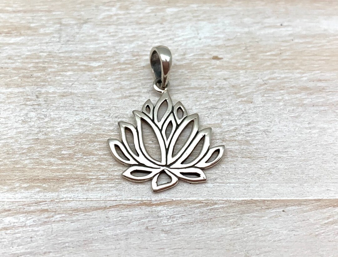 Small Lotus Flower Silver Pendant / Lotus Cutout Silver Pendant ...
