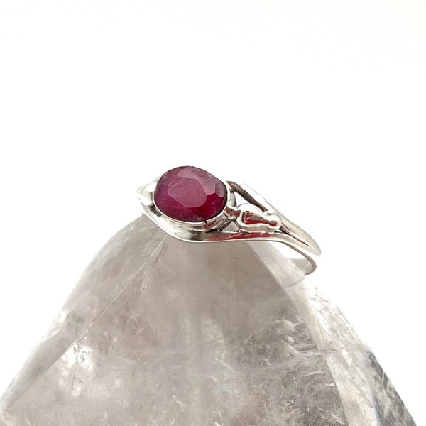 Ruby Silver Ring - Etsy