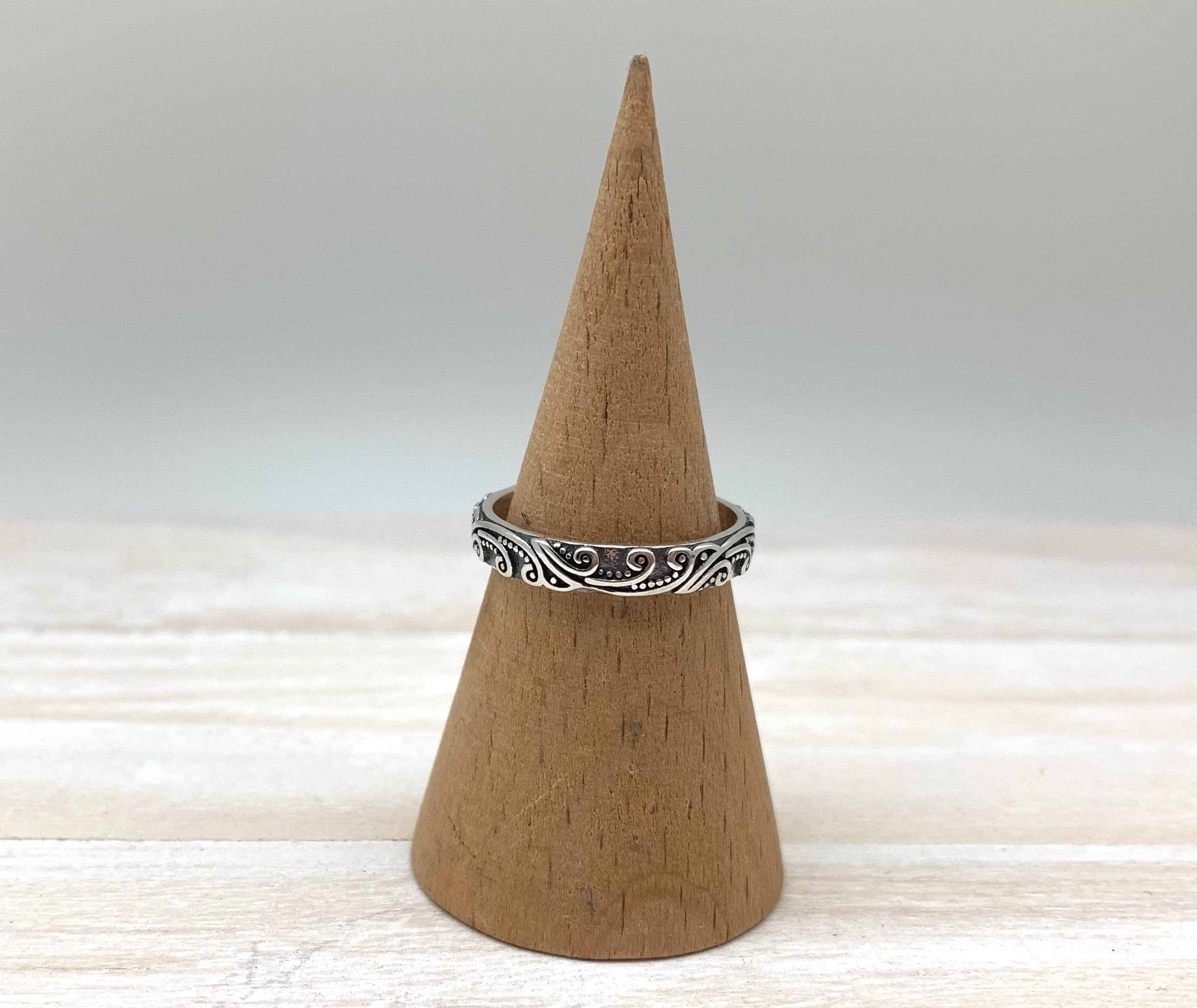 Silver Wave Swirl Ring / Sterling Wave Band Ring / Bali Wave | Etsy