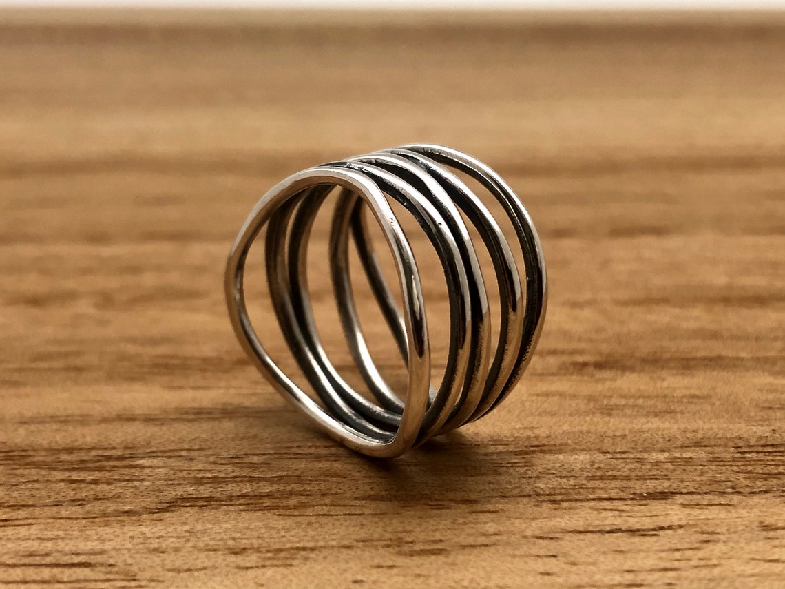 Multi-band Silver Ring // Women's Silver Ring // Sterling - Etsy