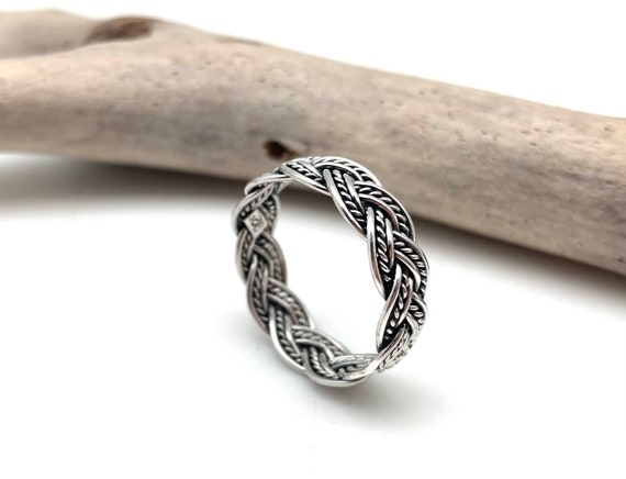 Basket Weave Silver Ring // Double Weave Band // Best Selling | Etsy