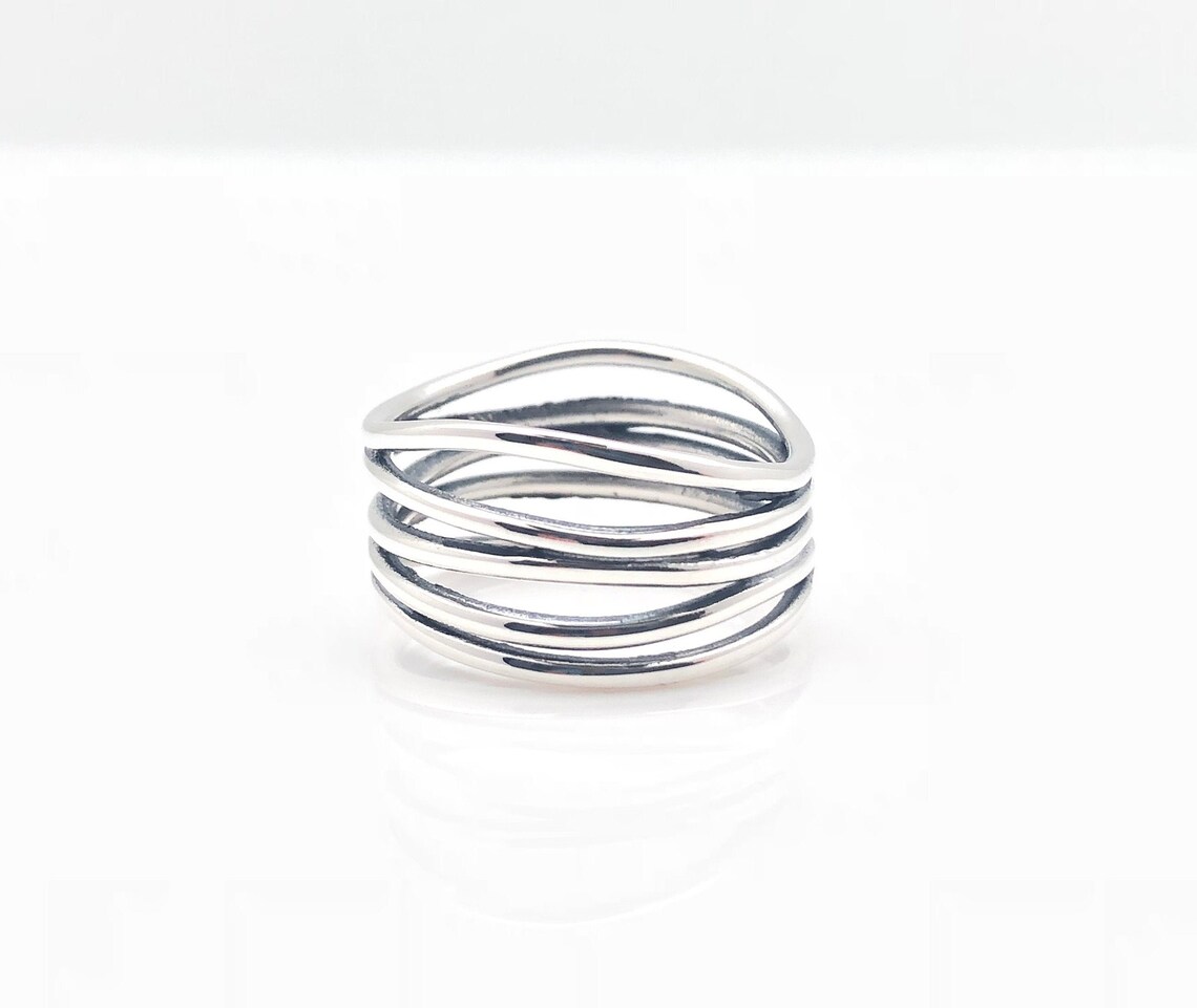 Multi-band Silver Ring // Women's Silver Ring // Sterling - Etsy