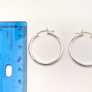 Medium Snap Post Hoop Earrings Medium Silver Hoops Medium Latch Hoops ...