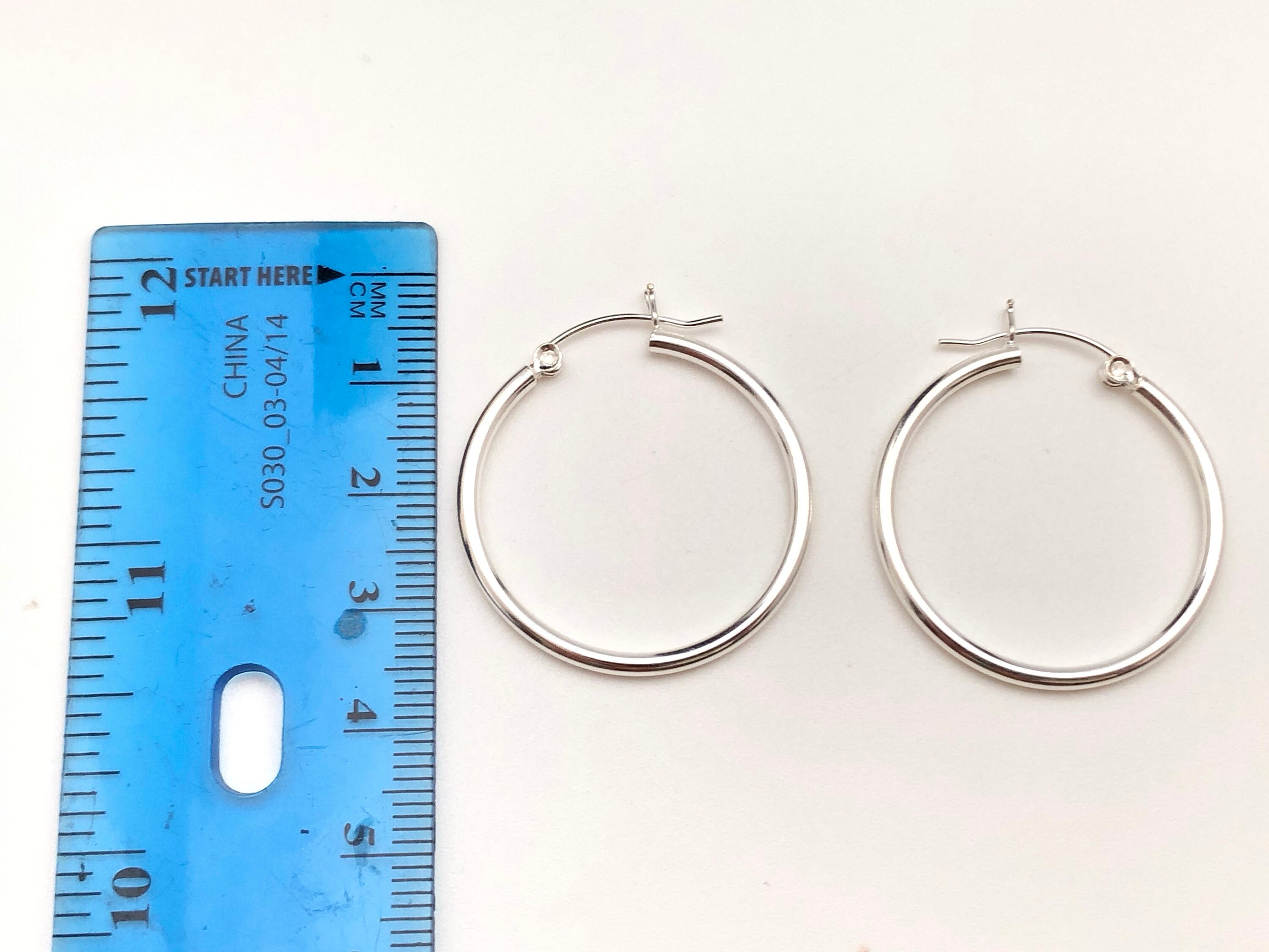 Medium Snap Post Hoop Earrings Medium Silver Hoops Medium - Etsy