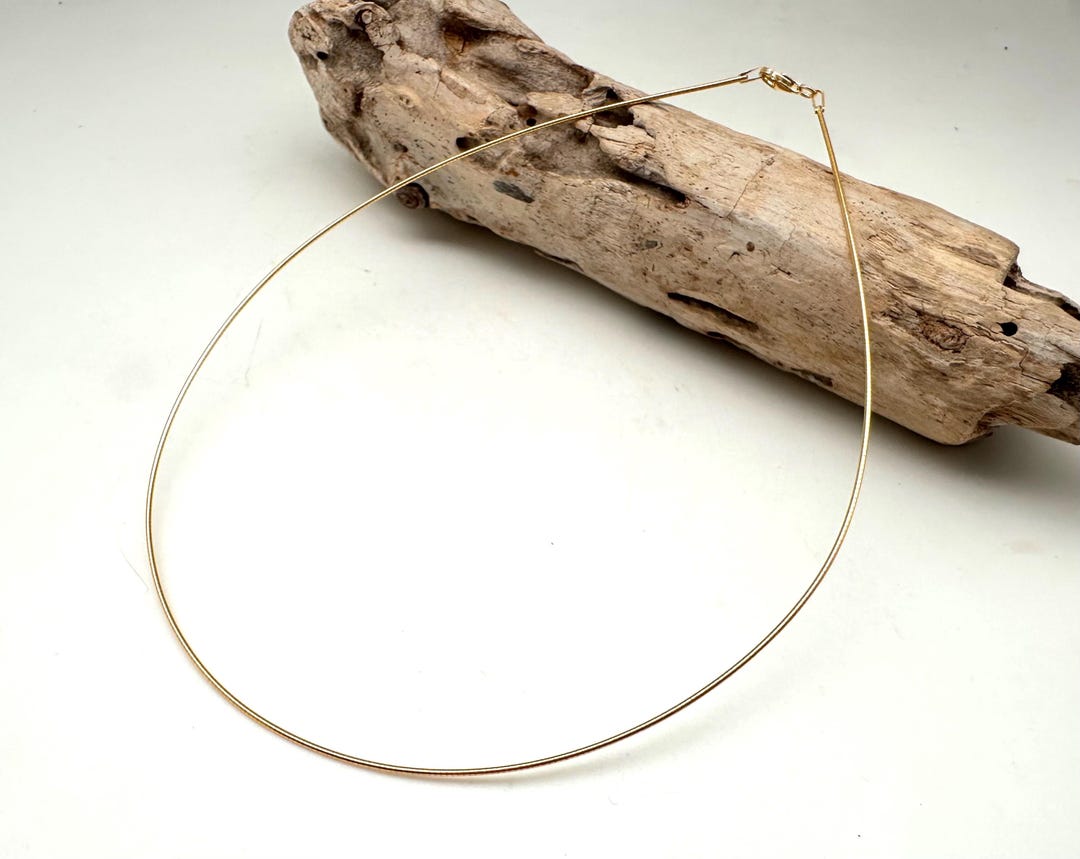 Gold Skinny Wire Cable Choker 1mm // Gold Thin Omega // 16", 18" Gold ...
