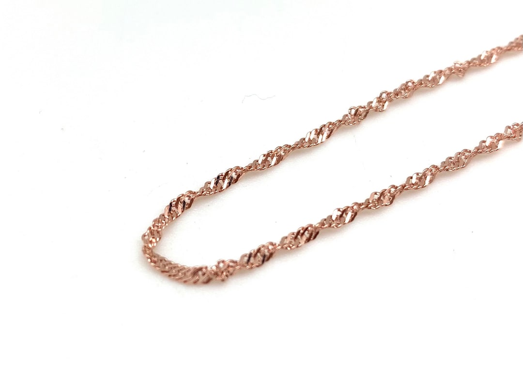 Rose Gold Small Singapore Chain 16", 18", 20" / Rose Gold Simple Chain ...