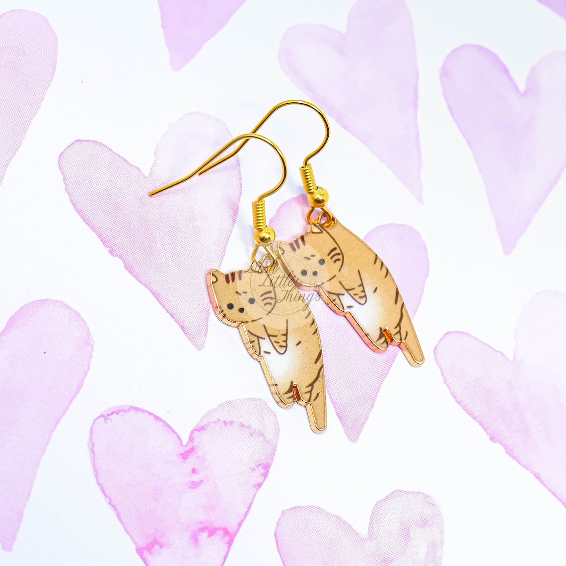 Cat Earrings Cute Cat Earrings Hanging Cat Earrings | Etsy