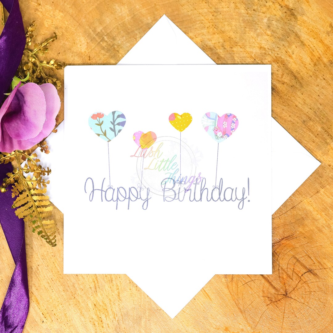 Happy Birthday Balloons Card | Birthday Card | Balloons Card | Heart ...