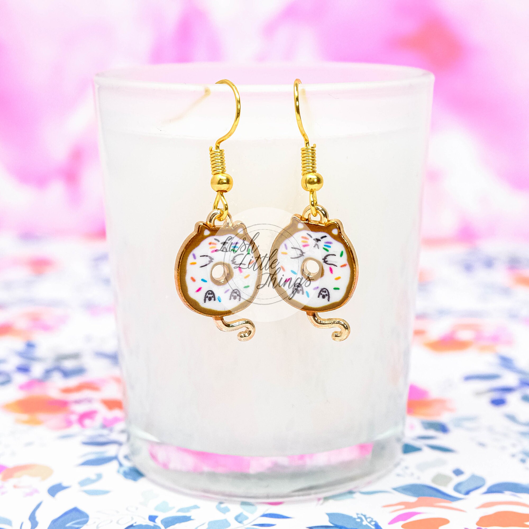 Cute Cat Earrings Enamel Cat Earrings Chocolate Cat - Etsy