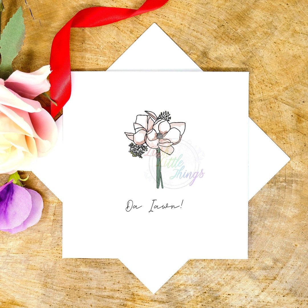 Da Iawn Card | Carden Cymraeg | Welsh Cards | Well Done Card | Flowers ...