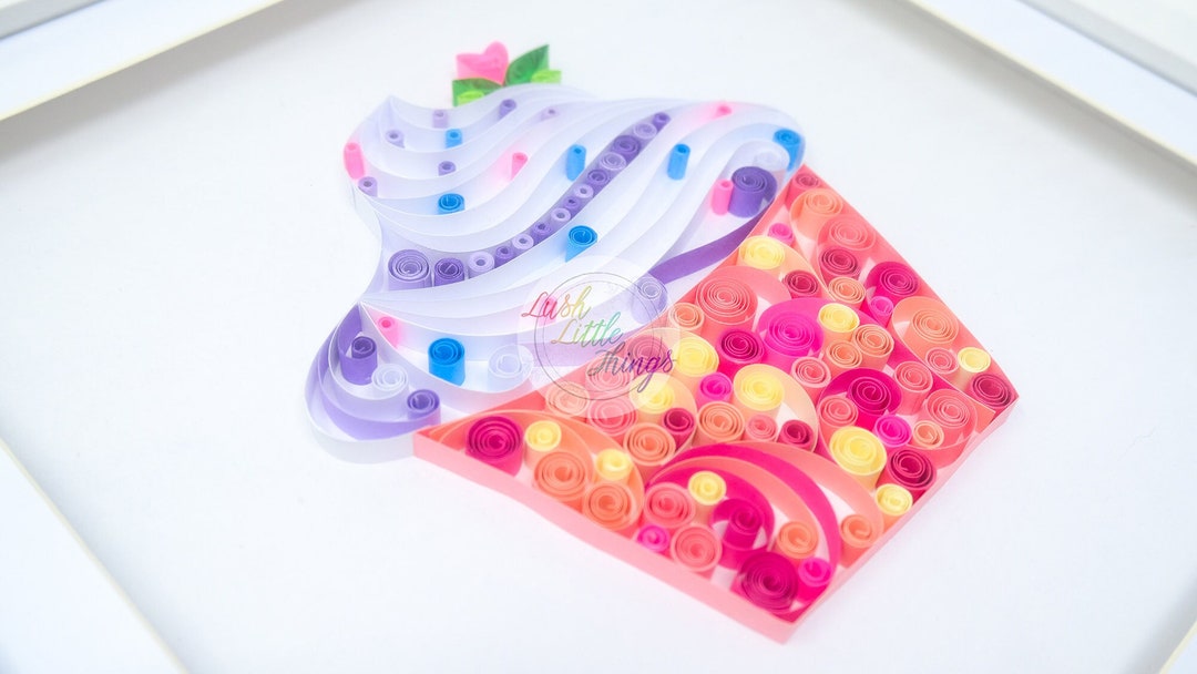Framed Quilling Cupcake Artwork Quilling Art Birthday Quilling Gift ...