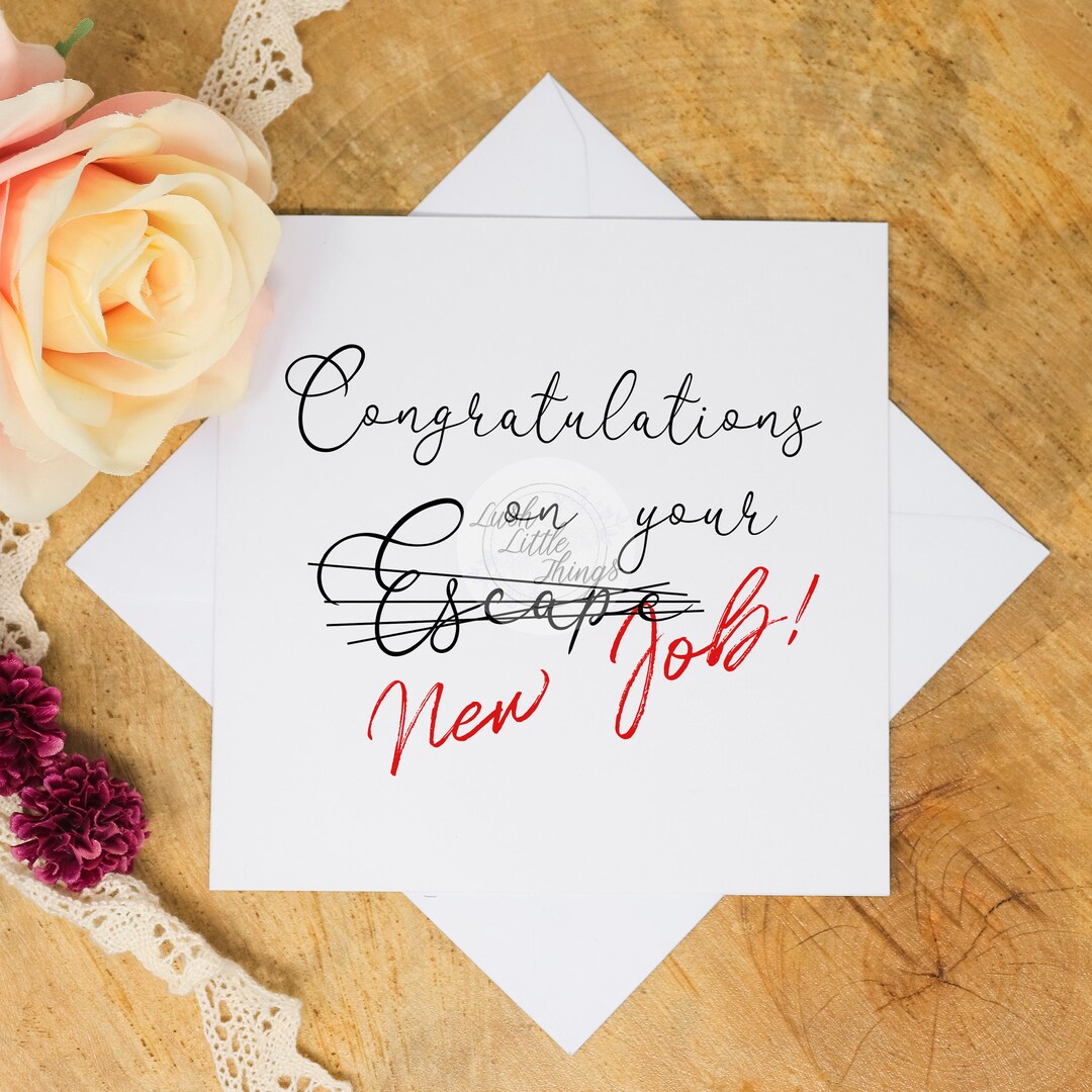 New Job Card New Career Card Congratulations Card New - Etsy