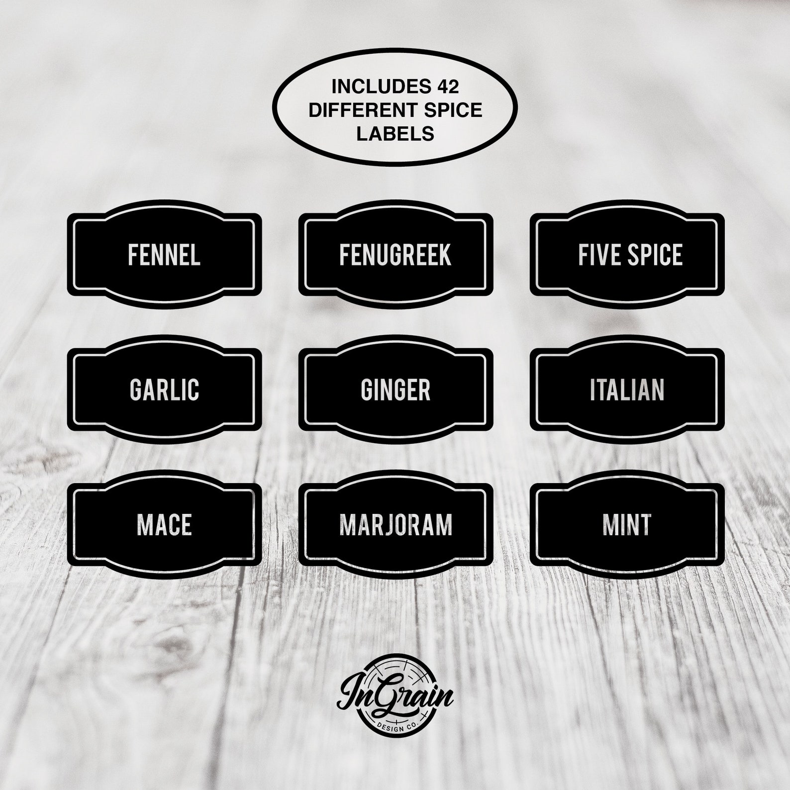 Spice Jar Svg Labels Svg Farmhouse Svg Pantry Svg - Etsy