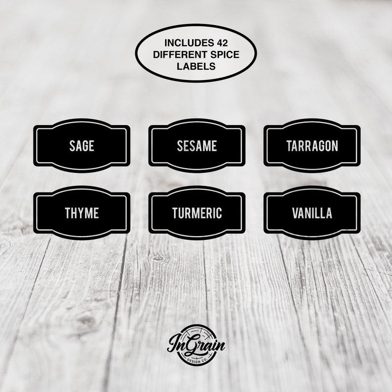 Spice Jar Svg Labels Svg Farmhouse Svg Pantry Svg - Etsy