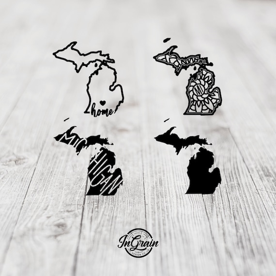 Michigan State Bundle Svg Michigan Svg State Svg Home | Etsy