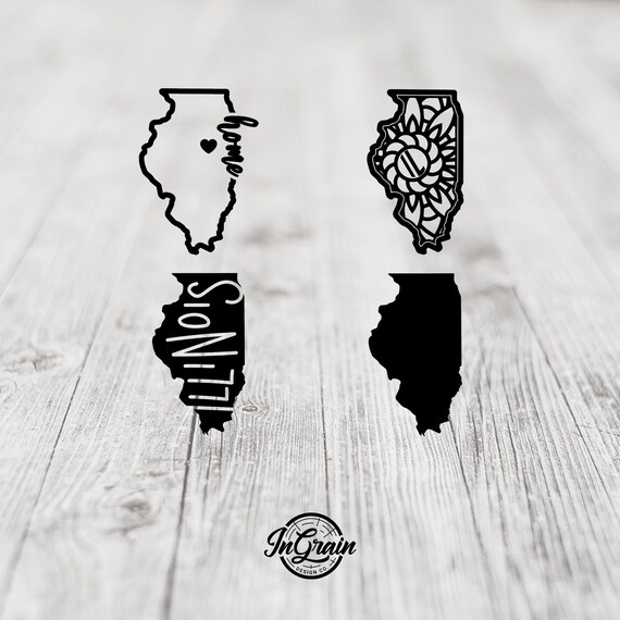 Illinois State Bundle Svg Illinois Svg State Svg Home - Etsy