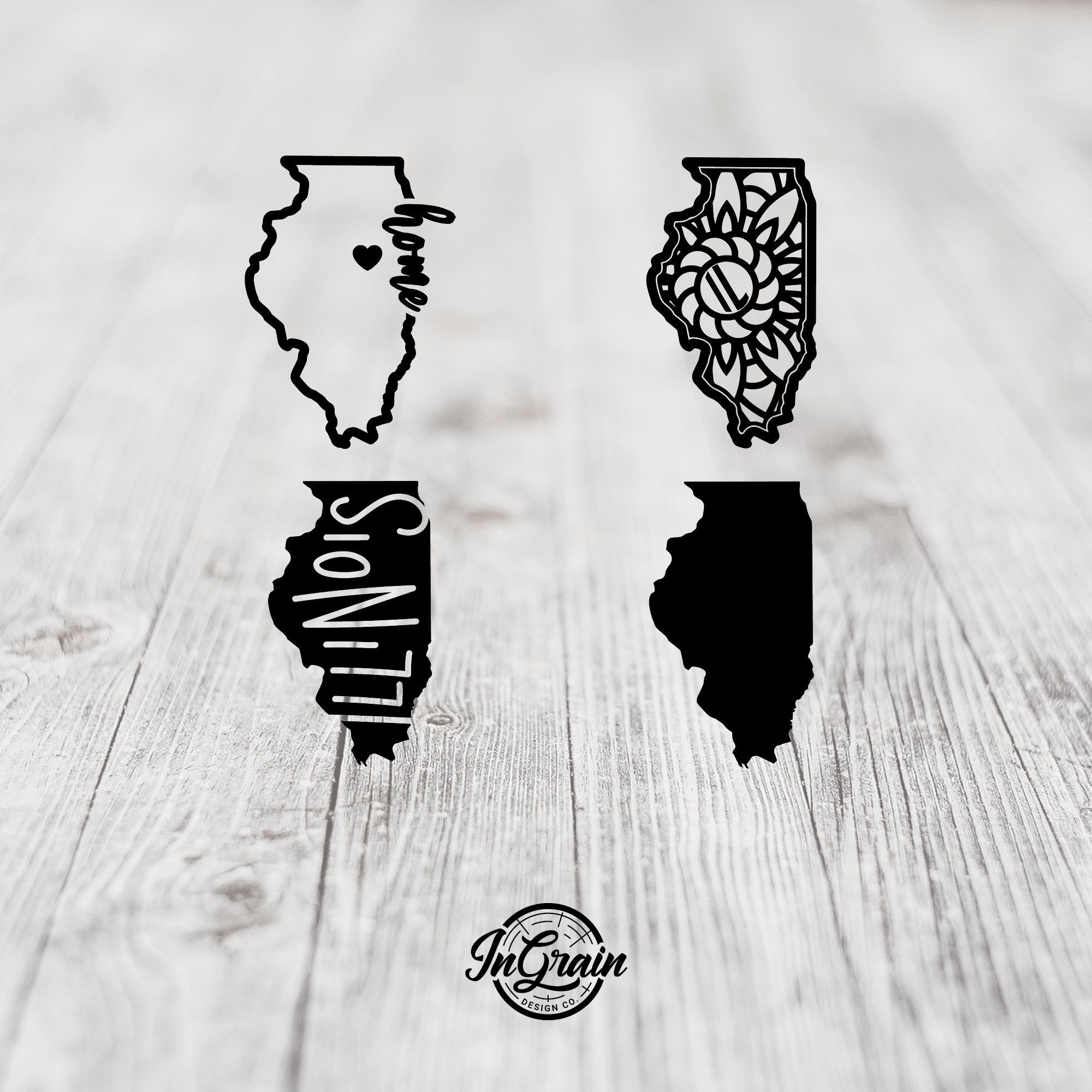 Illinois State Bundle Svg Illinois Svg State Svg Home - Etsy