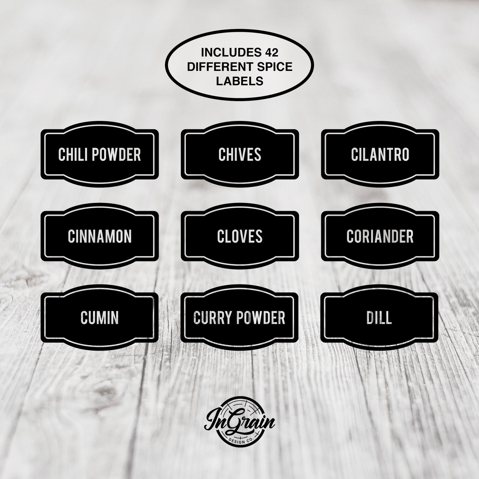 Spice Jar Svg Labels Svg Farmhouse Svg Pantry Svg - Etsy