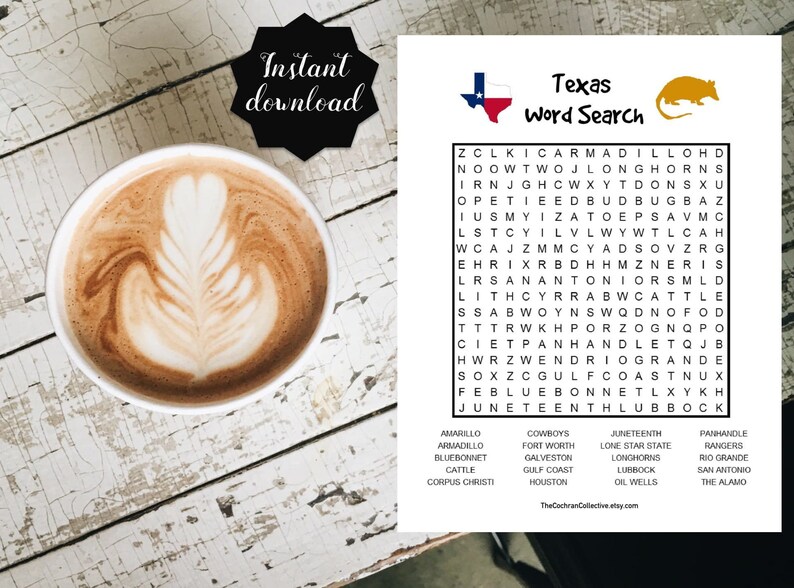 Texas Word Search - Texas Teacher Activities - Texas History Worksheet ...
