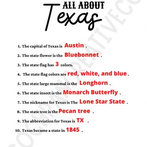 All About Texas Worksheet - Texas History Worksheet - Texas Teacher PDF ...