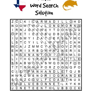 Texas Word Search - Texas Teacher Activities - Texas History Worksheet ...