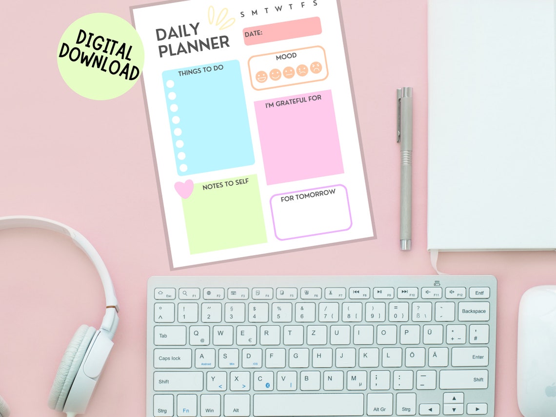 Planner Set Pastel Rainbow Instant Download Letter Size 8.5x11 PDF to ...