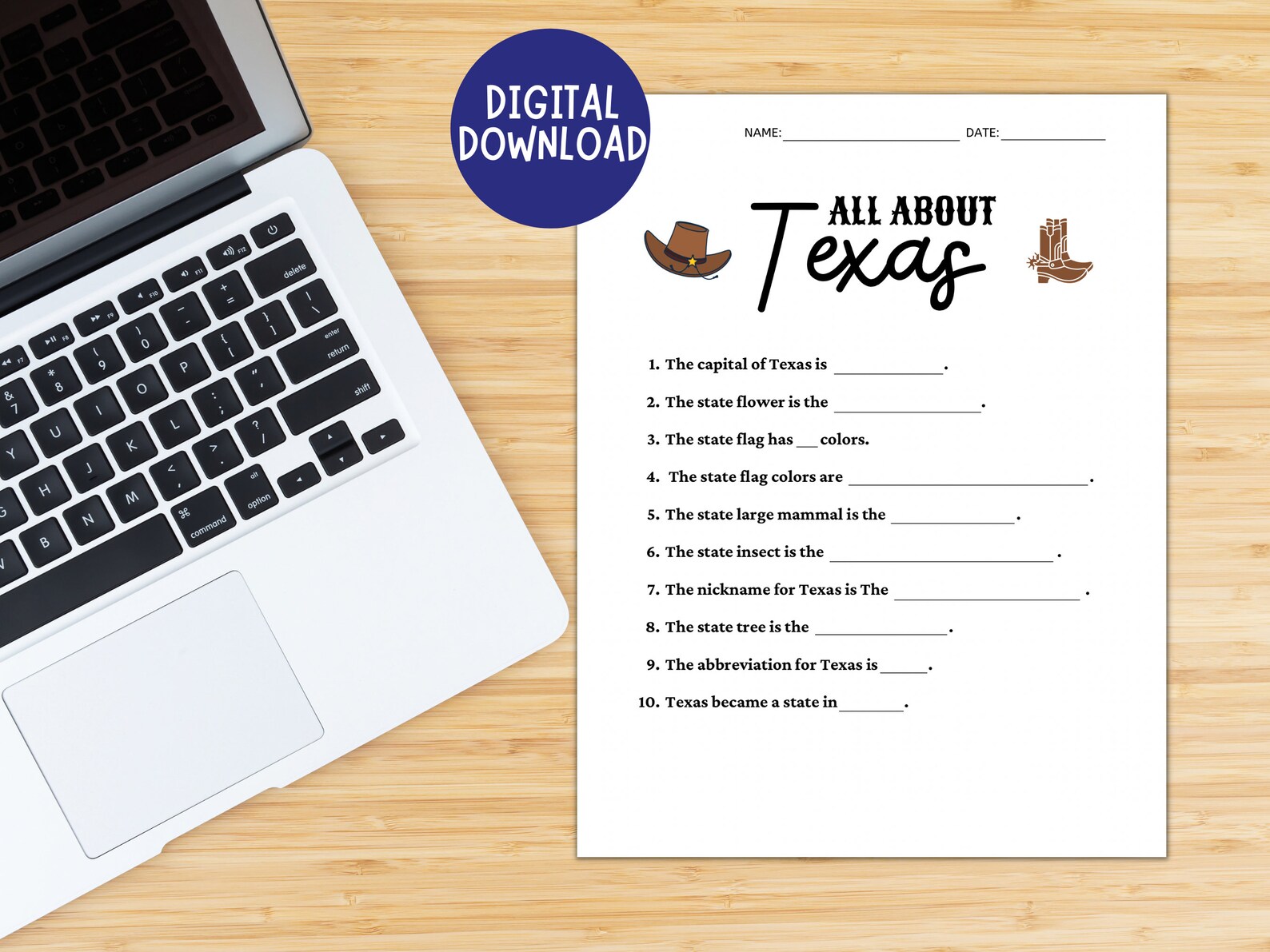 All About Texas Worksheet - Texas History Worksheet - Texas Teacher PDF ...