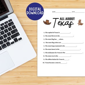 All About Texas Worksheet - Texas History Worksheet - Texas Teacher PDF ...