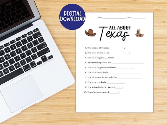 Texas History Worksheet