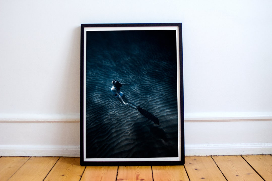 Falling, Underwater, Art Printing, Paper Printing, Freedive, Wall Art ...